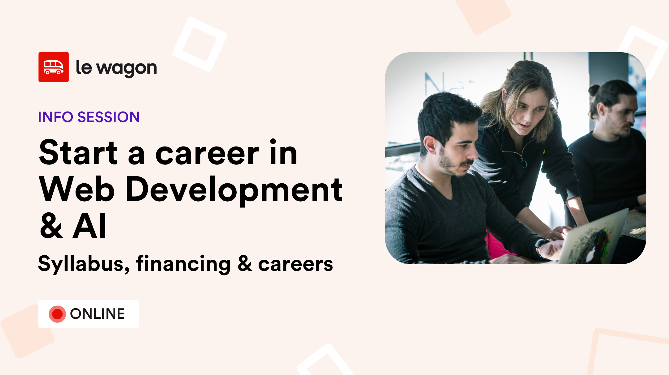 Start a career in Web Development & AI: syllabus, financing & careers